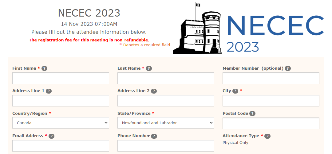 Registration | NECEC 2024